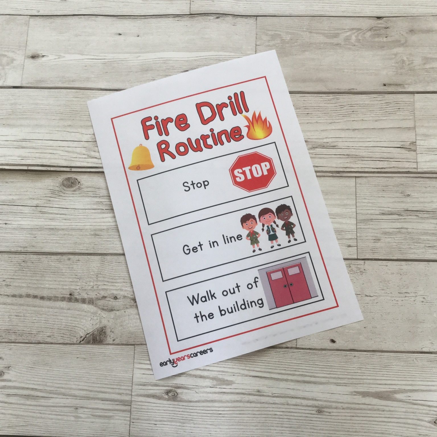 Fire Drill Visual Aid - Piggledots