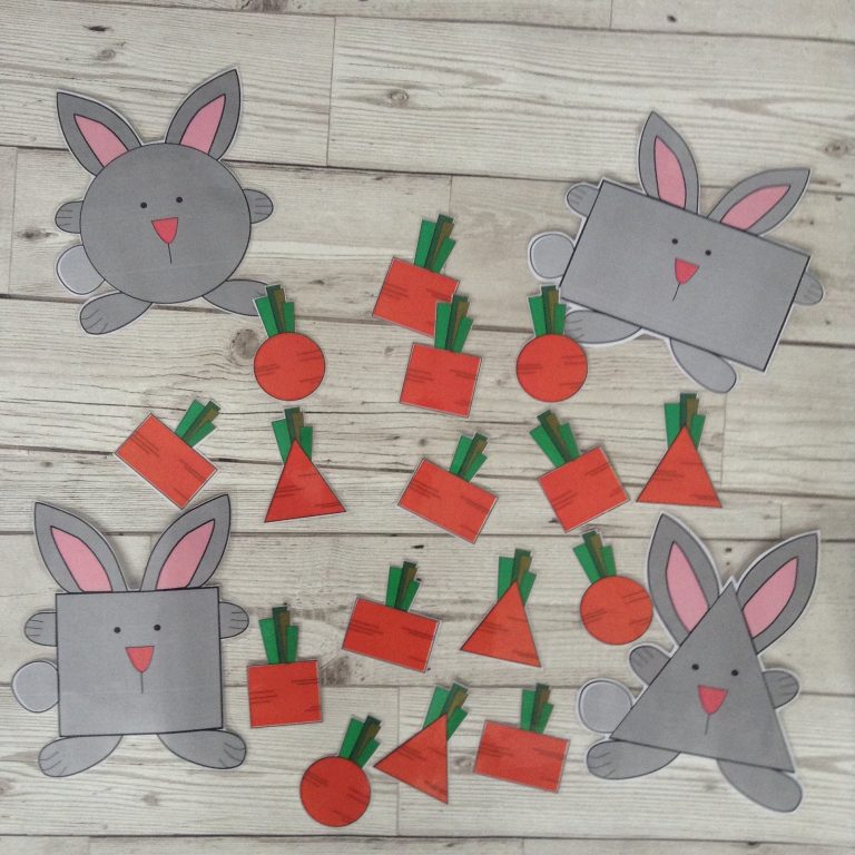 Printable Rabbit Shapes - Piggledots